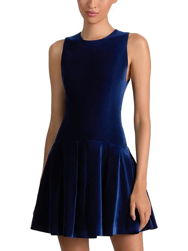 Alice + Olivia Adley Sleeveless Dress - Dark Midnight Blue