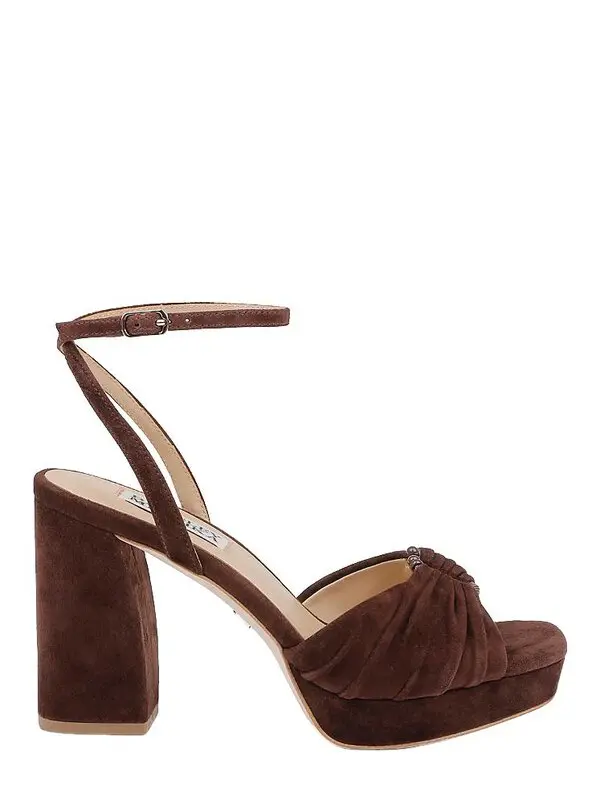 Badgley Mischka Veda Platform Sandals - Coffee Suede