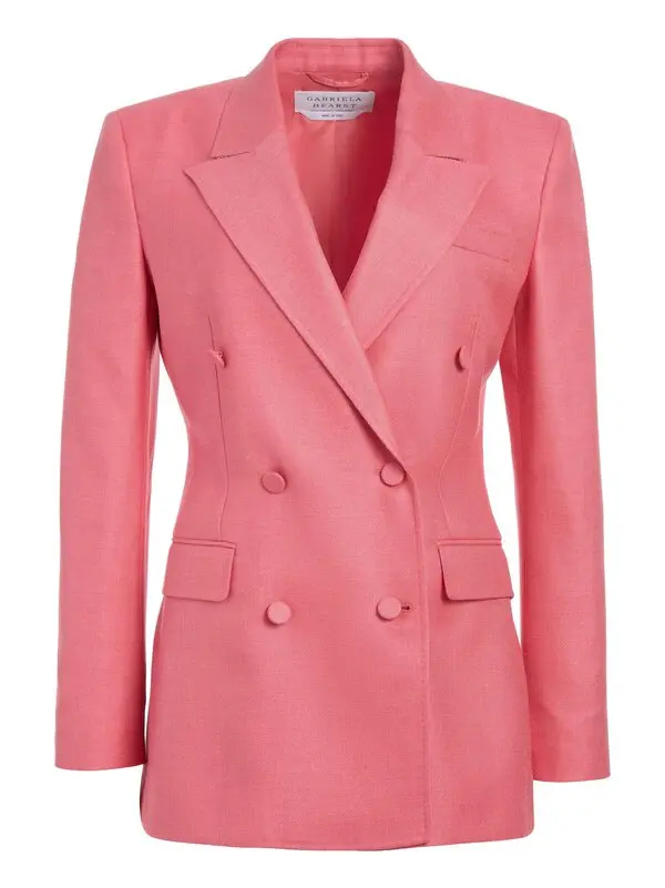 Gabriela Hearst Gavin Blazer In Silk Virgin Wool - Watermelon