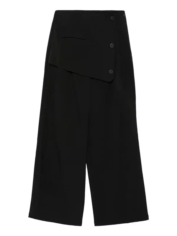ELEH Button-embellishment Trousers - Black