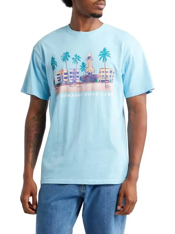 BILLIONAIRE BOYS CLUB South Beach Graphic T-shirt - Baltic Sea