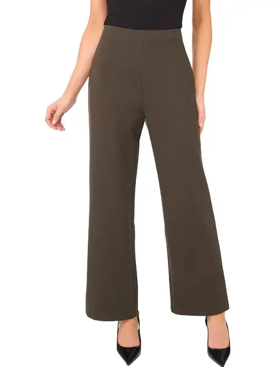 Halogen Ponte Straight-leg Trousers - Luxe Olive