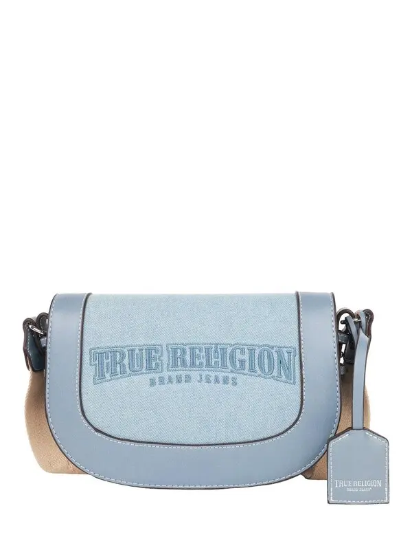 True Religion Dark Logo Saddle Bag - Denim