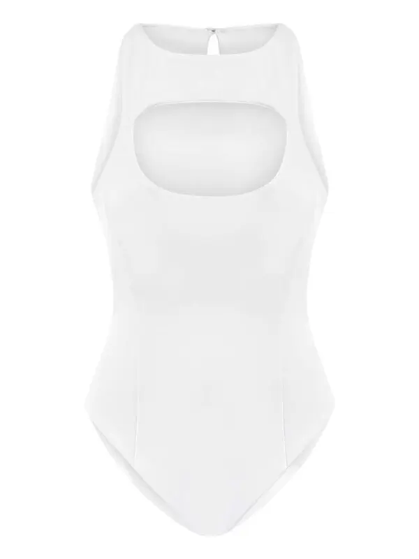 JENDUE US Sleeveless Cutout Bodysuit - Off-white