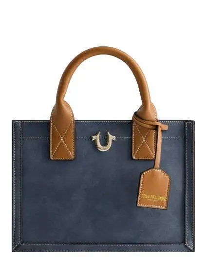 True Religion Modern Edge Suede Tote - Blue