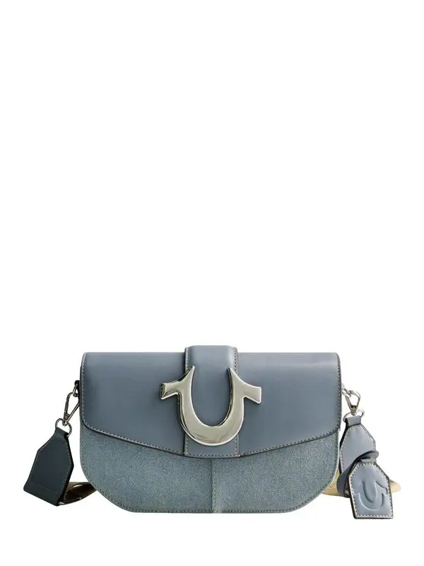 True Religion Denim Saddle Bag With Horseshoe Logo - Blue