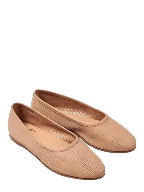 Beek Swiftlet Perforated Leather Ballet Flat - Beach