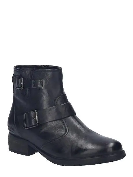 Josef Seibel Leather Moto Bootie - Black