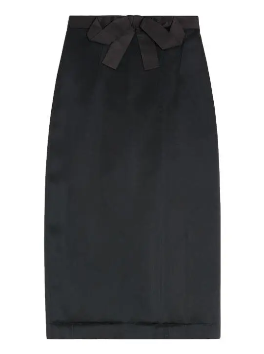Valentino Garavani Satin Skirt With Taffeta Bow - Black