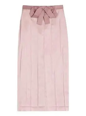 Valentino Garavani Satin Skirt With Taffeta Bow - Mauve