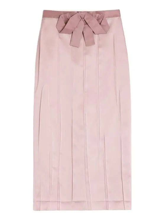 Valentino Garavani Satin Skirt With Taffeta Bow - Mauve