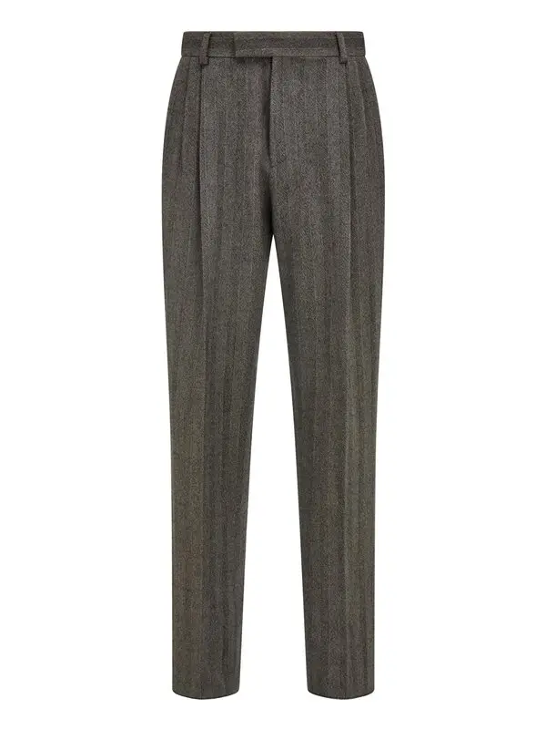 FERRAGAMO Chevron Tailored Trouser - Black