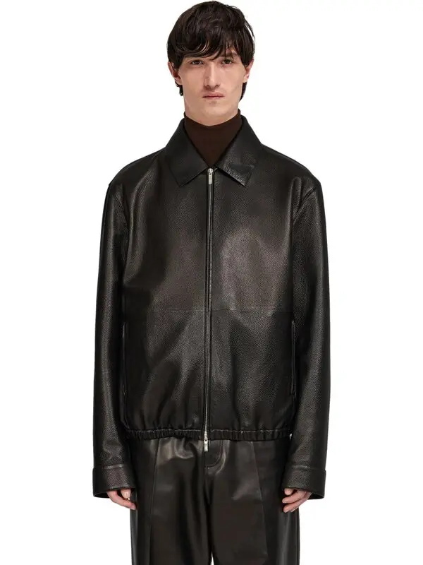 FERRAGAMO Leather Blouson - Black