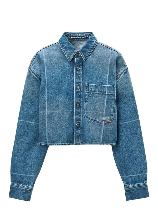 Alexander Wang Cropped Button-down Shirt - Blue