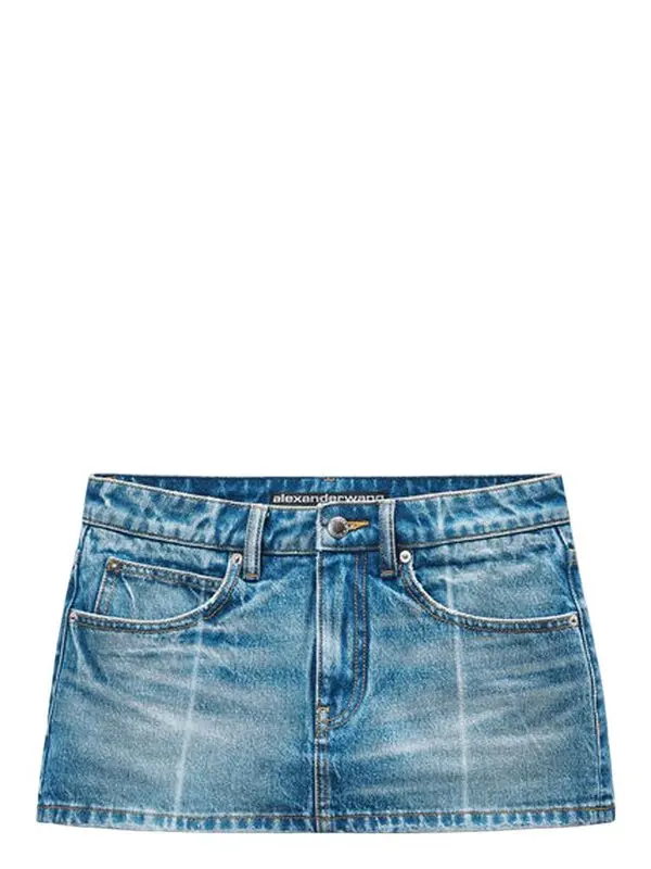 Alexander Wang Vintage Marbled Skort With Fold Lines - Blue