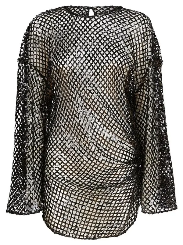 Attico Sequined Mini Dress - Black