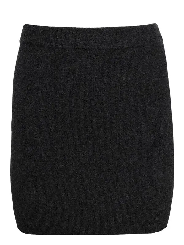 Alexander Wang Mini Skirt With Knit Logo Patch - Grey