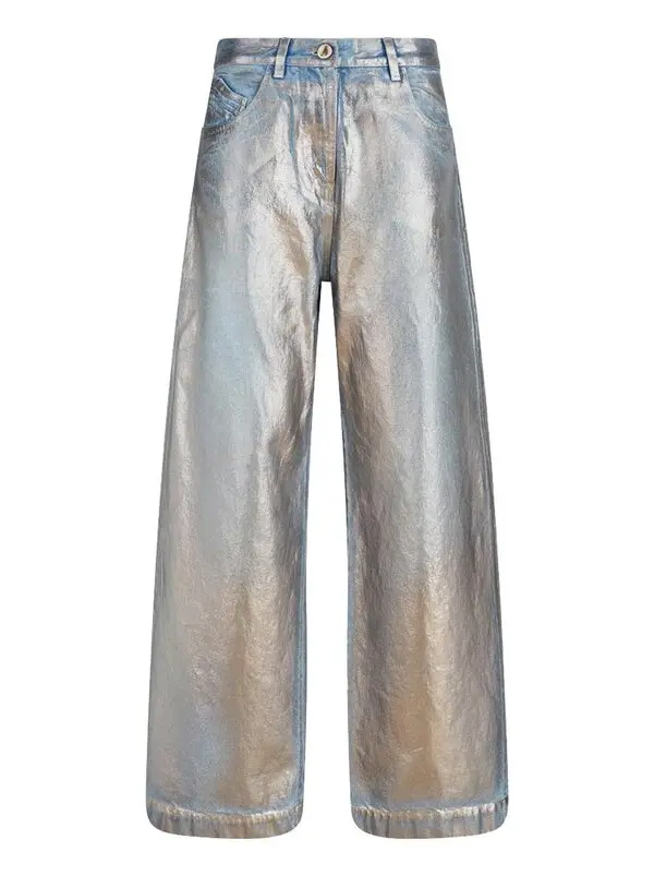 Attico Wide-leg Pants - Silver