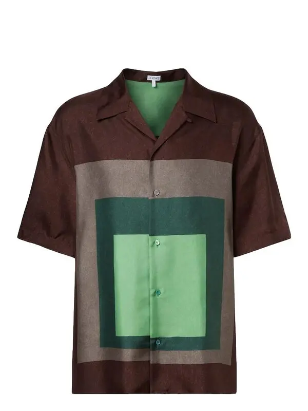 Loewe Albers Silk Twill Bowling Shirt - Brown