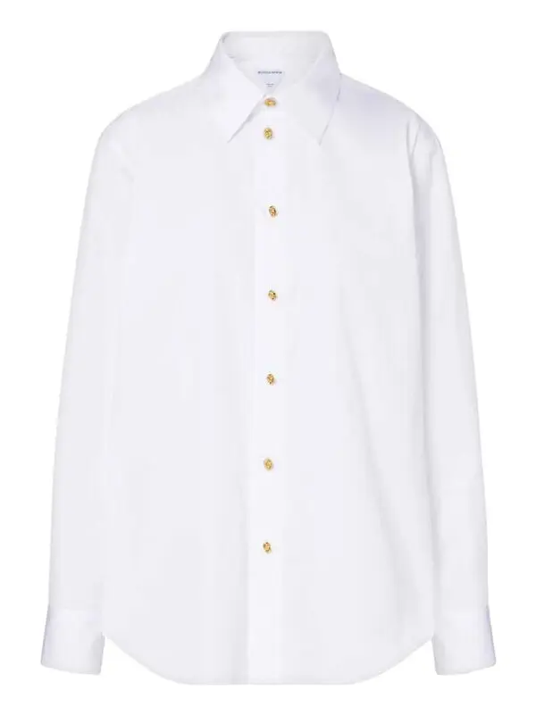 Bottega Veneta Knot Cotton Poplin Shirt - White