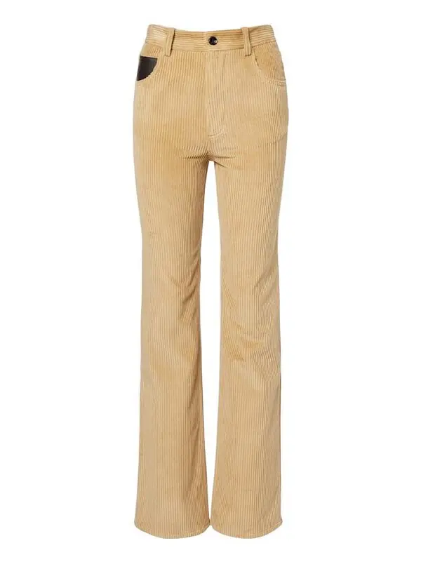 Bottega Veneta Cotton Corduroy Flared Pants - Beige