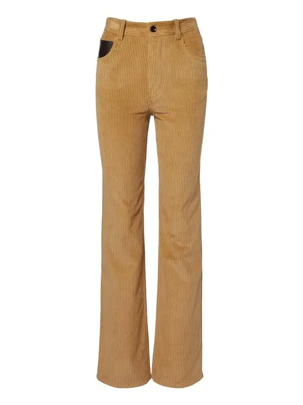 Bottega Veneta Cotton Corduroy Flared Pants - Beige