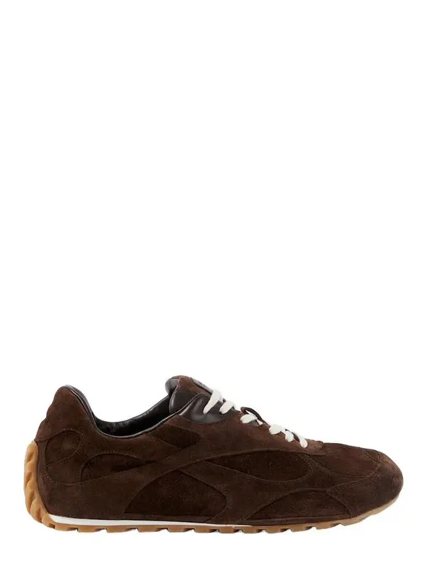 Bottega Veneta Orbit Flash Suede Sneakers - Brown