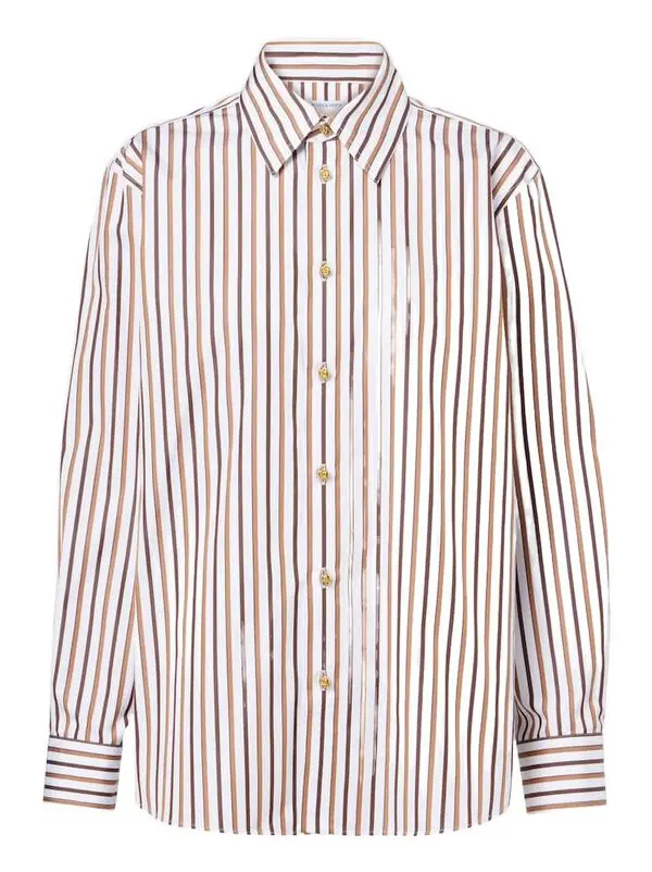 Bottega Veneta Striped Cotton Poplin Shirt - White