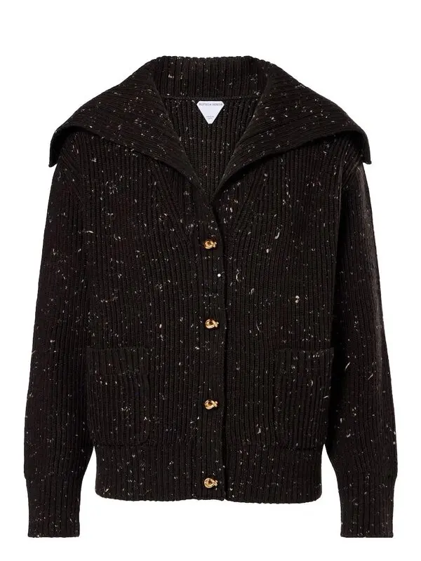 Bottega Veneta Ribbed-knit Wool-blend Cardigan - Brown