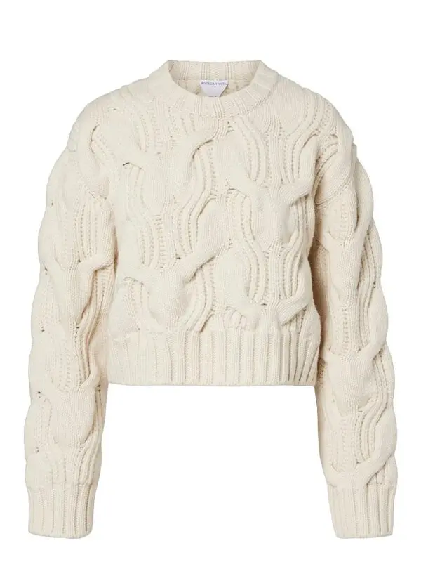 Bottega Veneta Oversized Wool Crewneck Sweater - White