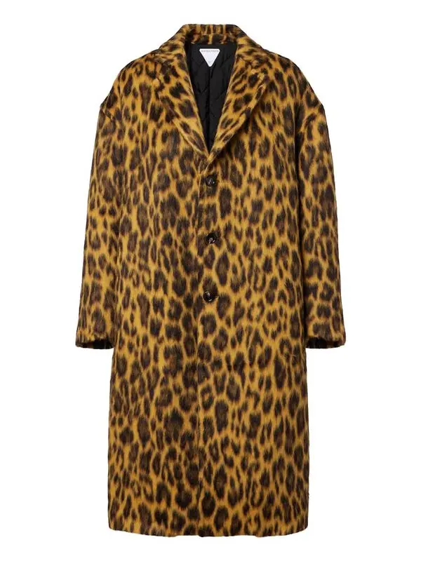 Bottega Veneta Leopard-print Alpaca, Wool, And Silk Coat - Multicoloured