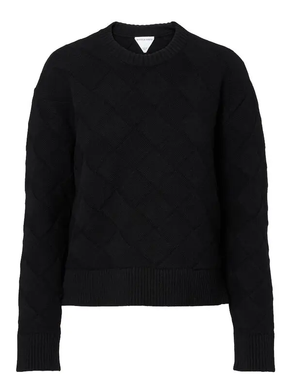 Bottega Veneta Intreccio Wool-blend Sweater - Black
