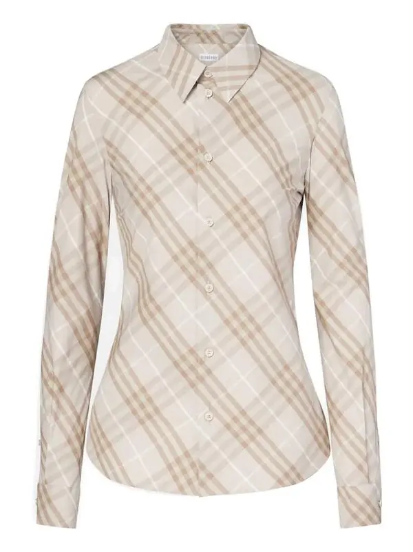 Burberry Check Cotton Poplin Shirt - Grey