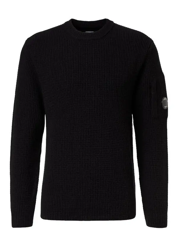 C.P. COMPANY Ribbed-knit Wool-blend Sweater - Black