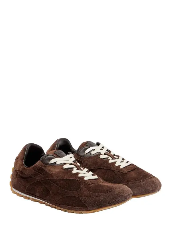 Bottega Veneta Orbit Flash Suede Sneakers - Brown