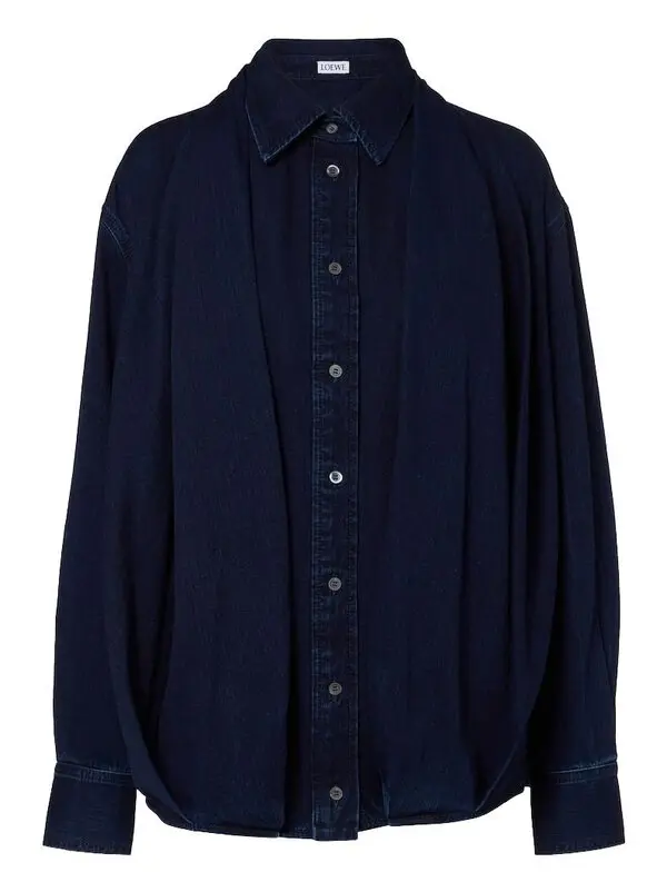 Loewe Draped Denim Shirt - Blue