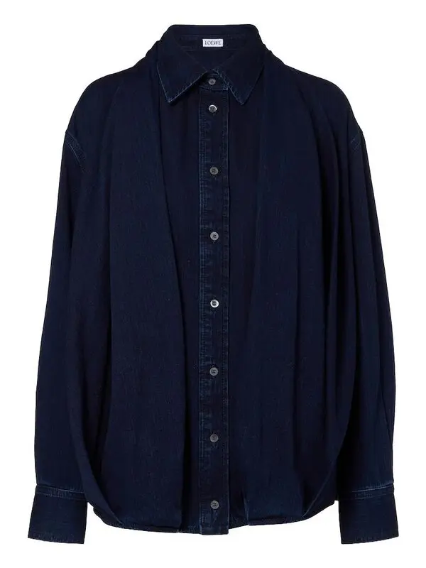 Loewe Draped Denim Shirt - Blue