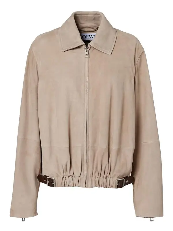 Loewe Suede Leather Jacket - Beige