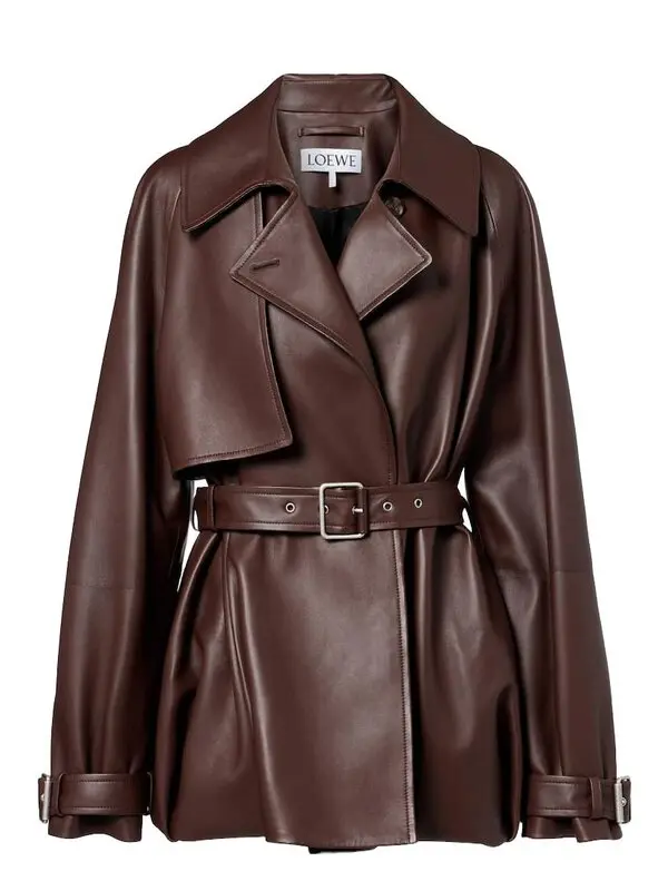 Loewe Balloon Leather Jacket - Brown