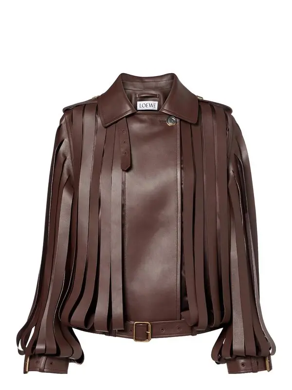 Loewe Leather Layered Jacket - Brown