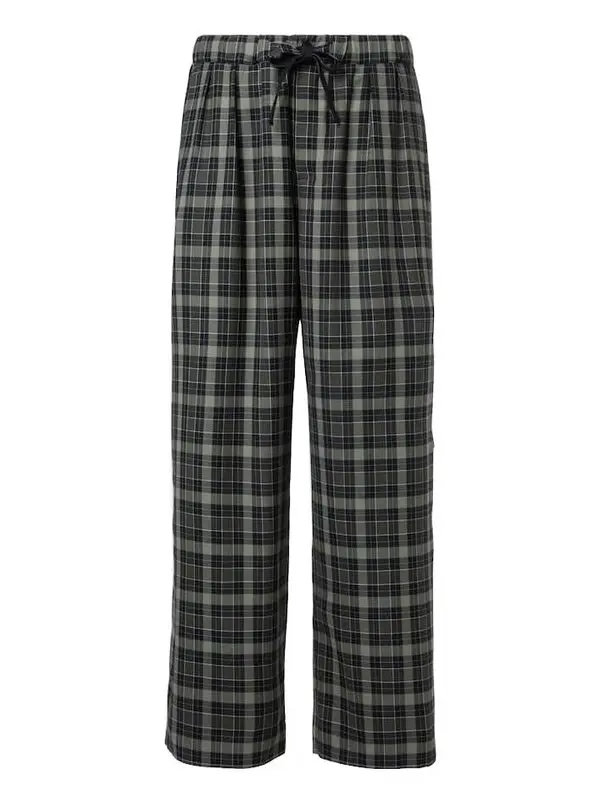Loewe Checked Wide-leg Pants - Green