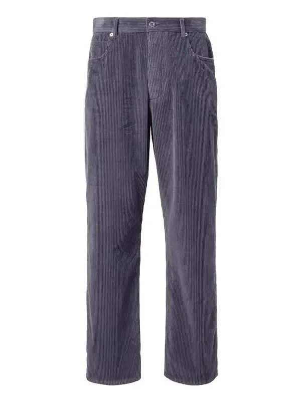 Bottega Veneta Matt Cotton Corduroy Straight Pants - Grey