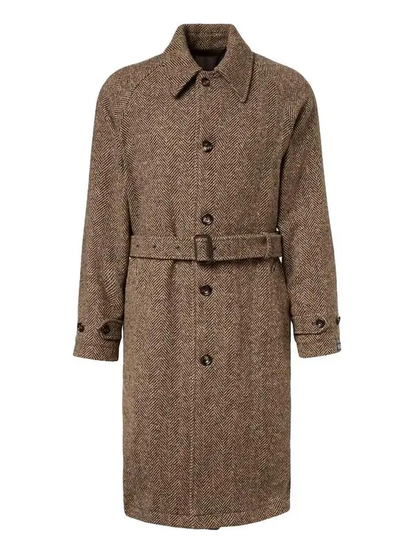 Ralph Lauren Herringbone Wool Tweed Coat - Brown