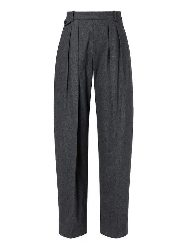 Khaite Dugan High-rise Wool Tapered Pants - Grey