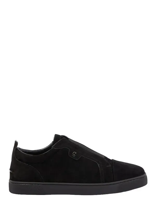 CHRISTIAN LOUBOUTIN St Louis Suede Slip-on Sneakers - Black