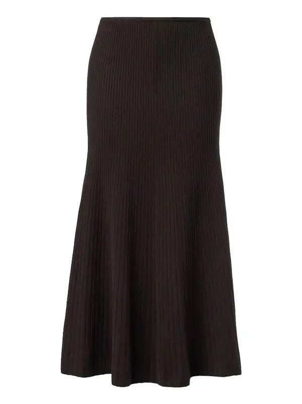 Proenza Schouler White Label Carly Ribbed-knit Midi Skirt - Black