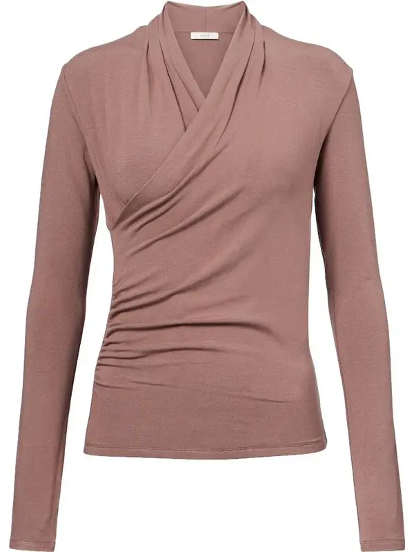 Vince Jersey Wrap Top - Pink