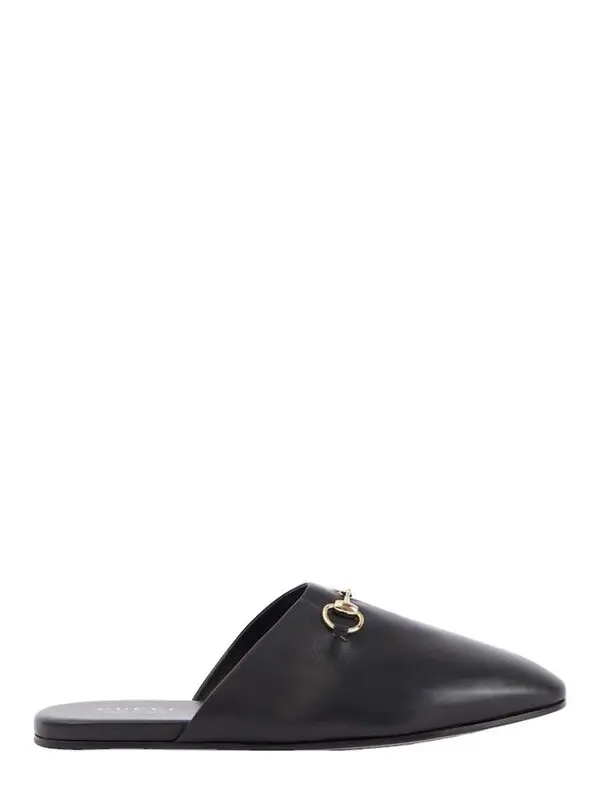 Gucci Horsebit Leather Mules - Black