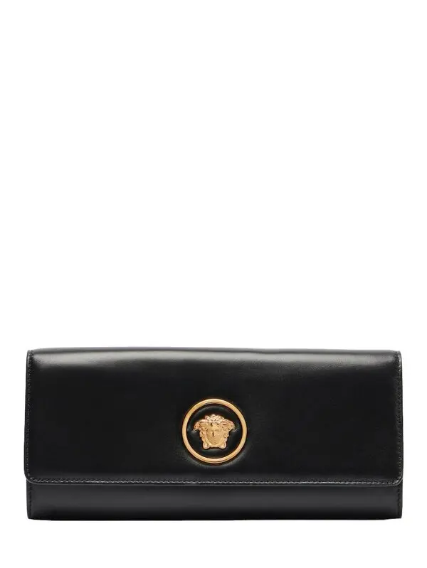 Versace La Medusa Leather Clutch - Black