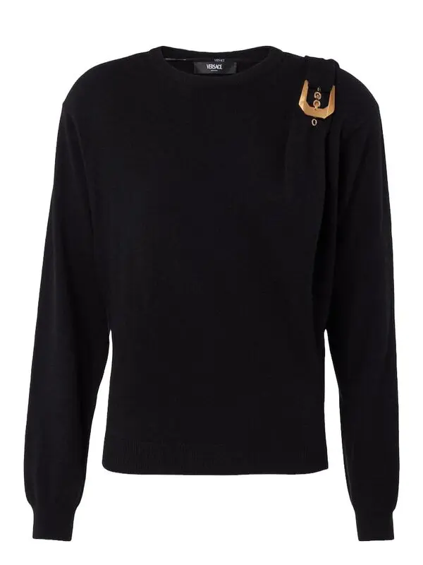 Versace Medusa Heritage Virgin Wool Sweater - Black